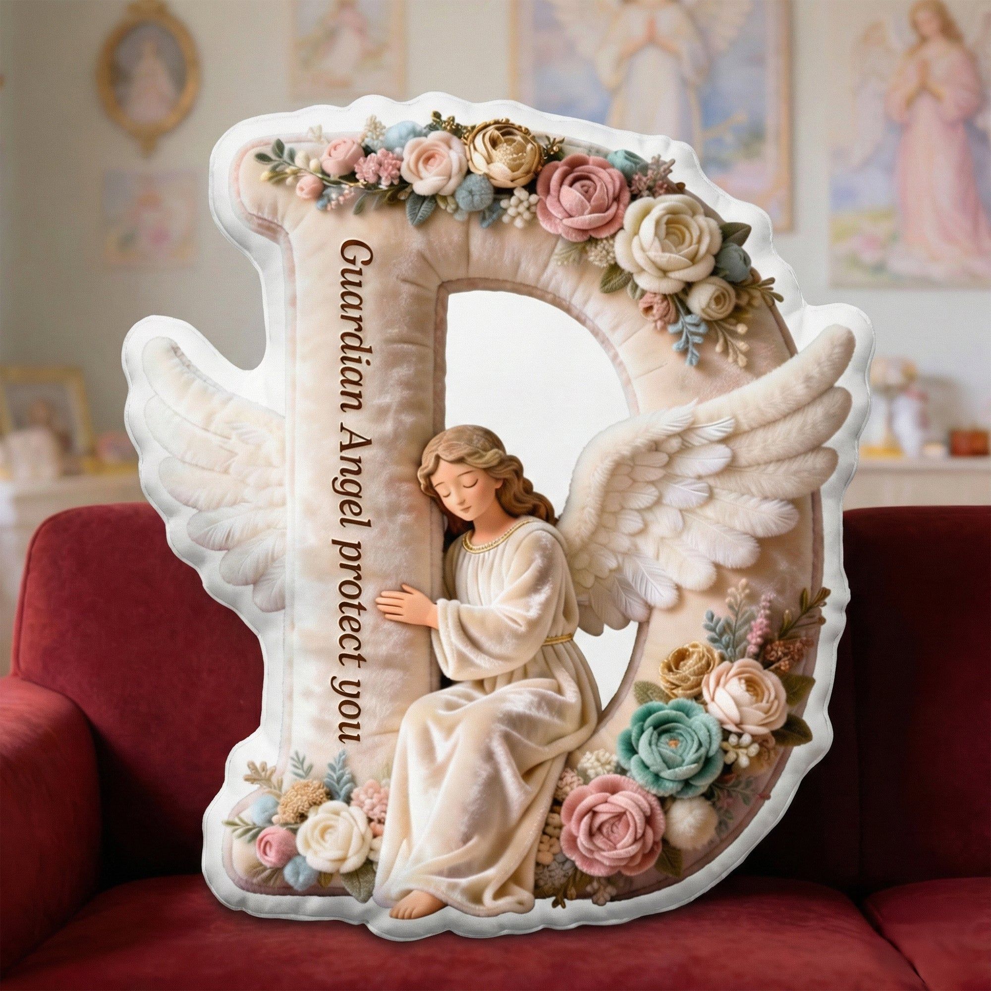 Guardian Angel Alphabet Pillow – Personalized Gifts For Loved Ones