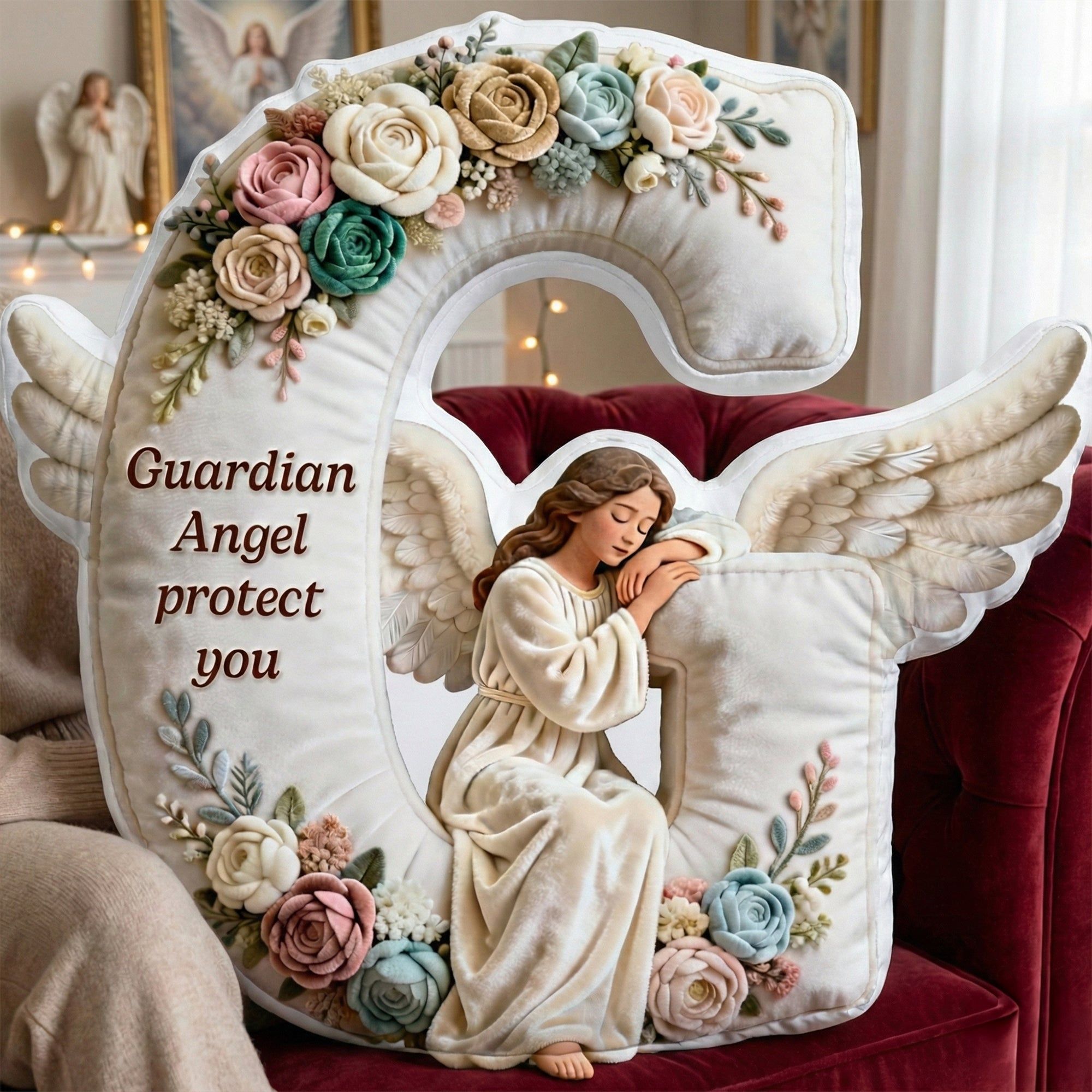 Guardian Angel Alphabet Pillow – Personalized Gifts For Loved Ones