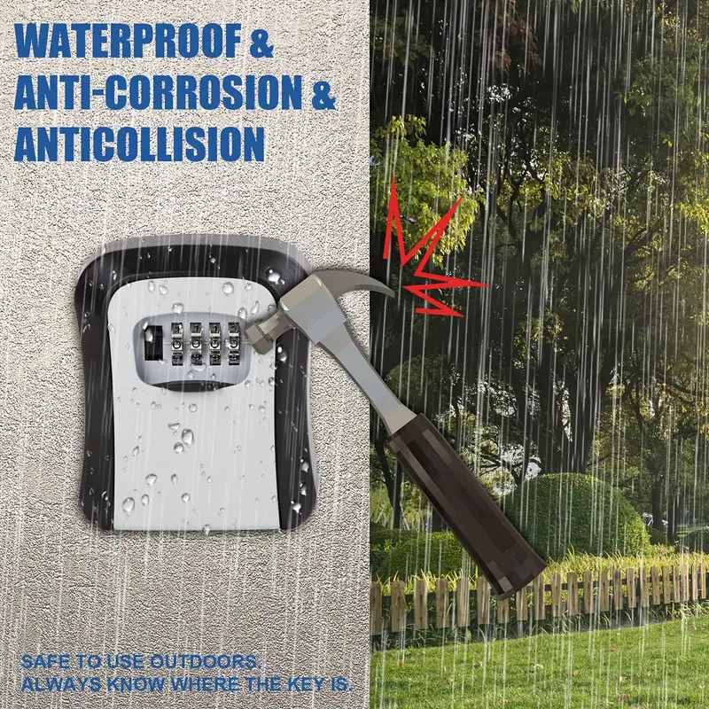 Wall-Mounted Iron Key Box with Lock