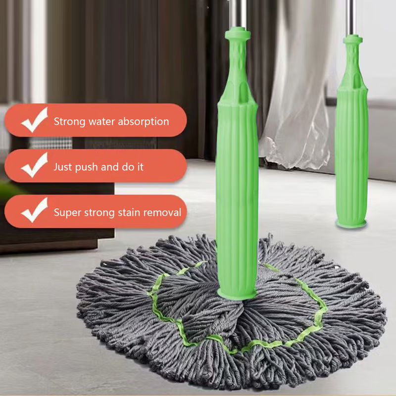 Self-Twisting Water Rotating Mop（Two replacement mop heads）